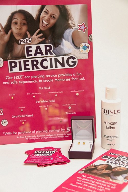 Ear Piercings at F.Hinds the Jewellers