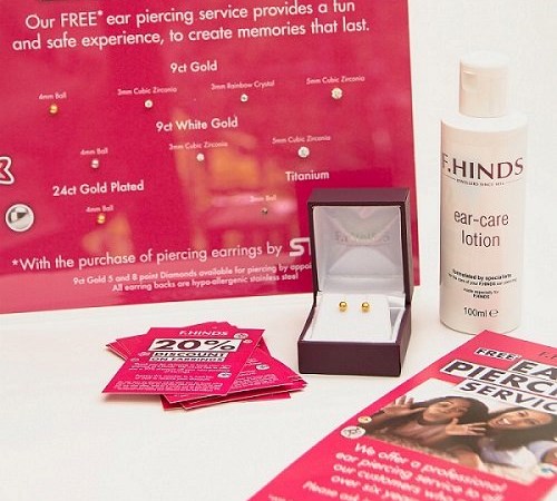 Ear Piercings at F.Hinds the Jewellers