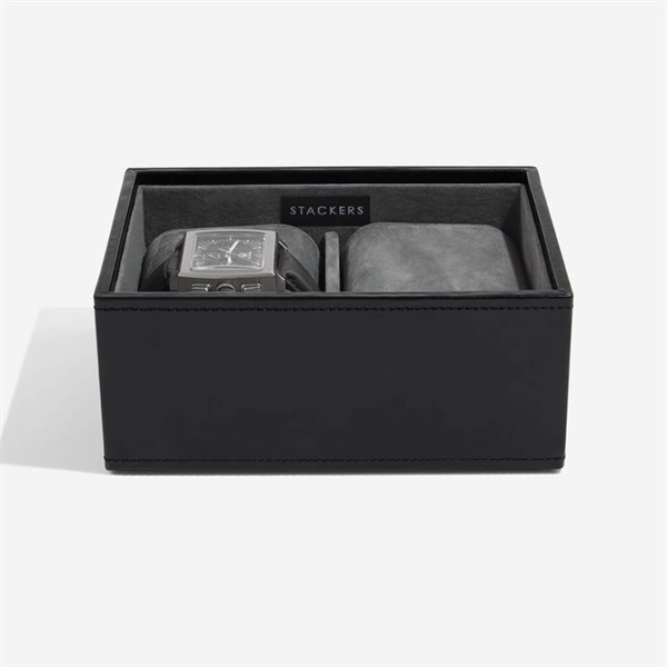 Stackers Black Cufflink And Watch Box - A1995 | F.Hinds Jewellers