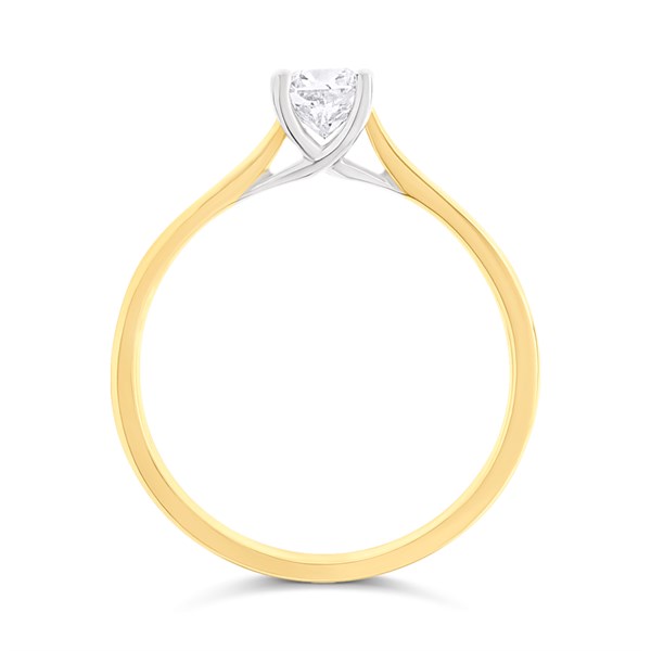 Arctic Circle 9ct Gold Radiant Cut Diamond Solitaire Ring - 40pts - IGI ...