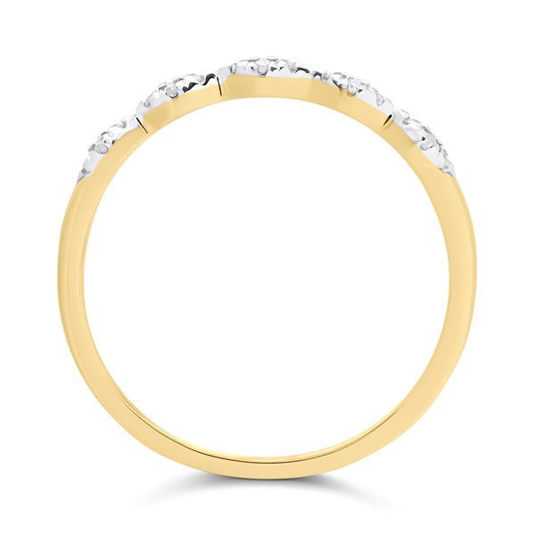 9ct Gold Diamond Half Hoop Ring - 8pts - D5819 | F.Hinds Jewellers