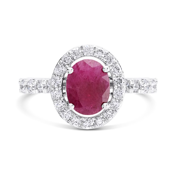 9ct White Gold Ruby And Diamond Cluster Ring - 1/2ct - D63164 | F.Hinds ...