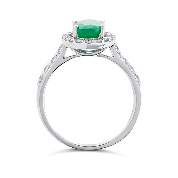 9ct White Gold Emerald And Diamond Cluster Ring - 1/2ct - D63165 | F ...