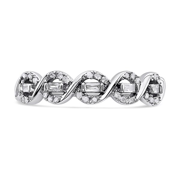 9ct White Gold Diamond Weave Ring - 10pts - D71183 | F.Hinds Jewellers