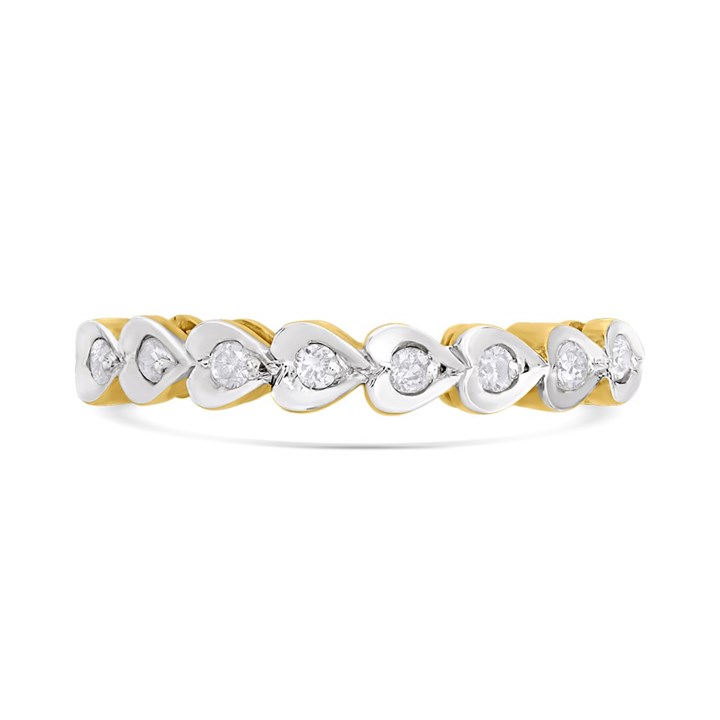 9ct Heart Detail Diamond Half Eternity Ring, 15pts - D92103 | F.Hinds ...