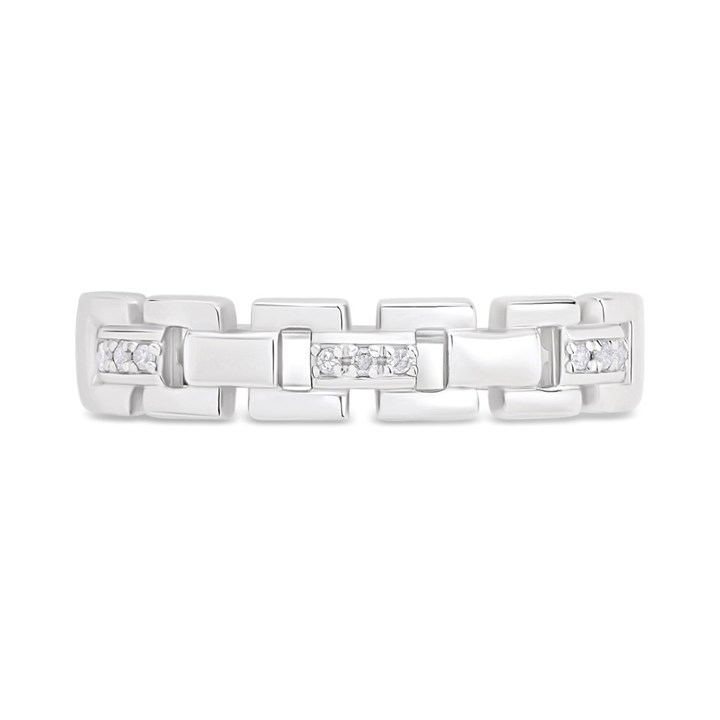 My Diamonds Silver Diamond-Set Open Ring - D99234 | F.Hinds Jewellers