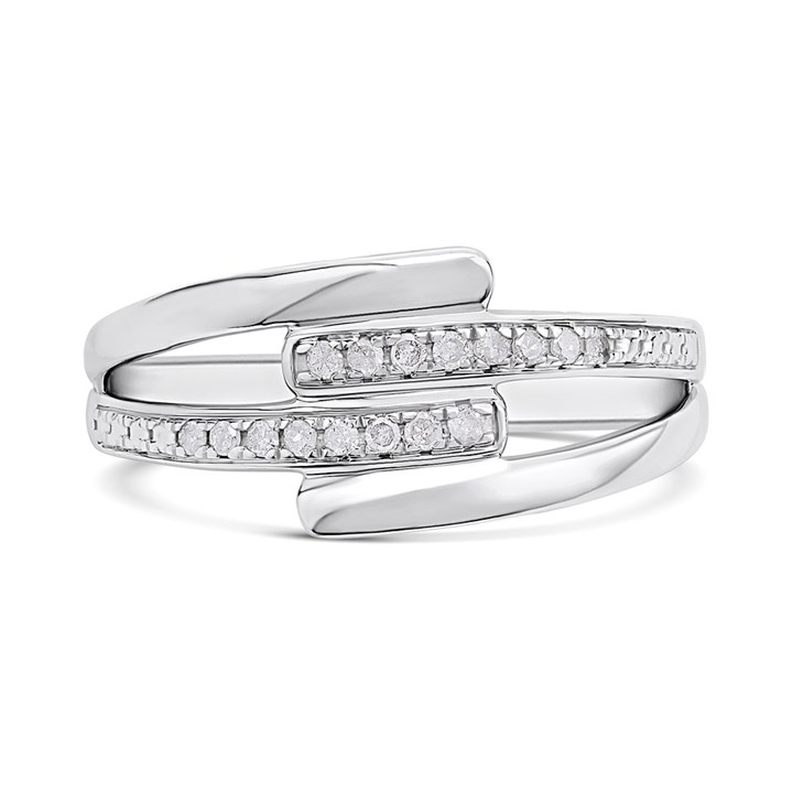My Diamonds Silver Diamond-Set Inter-Locking Ring - D99322 | F.Hinds ...