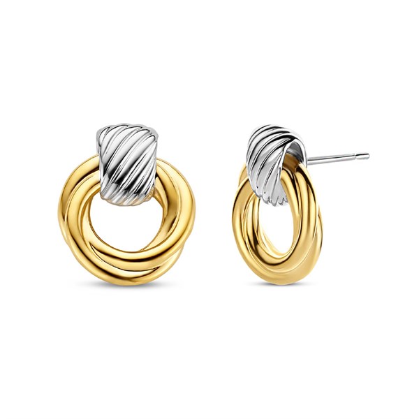 TI SENTO Gold Plated Silver Twist Hoop Earrings - F6935 | F.Hinds Jewellers