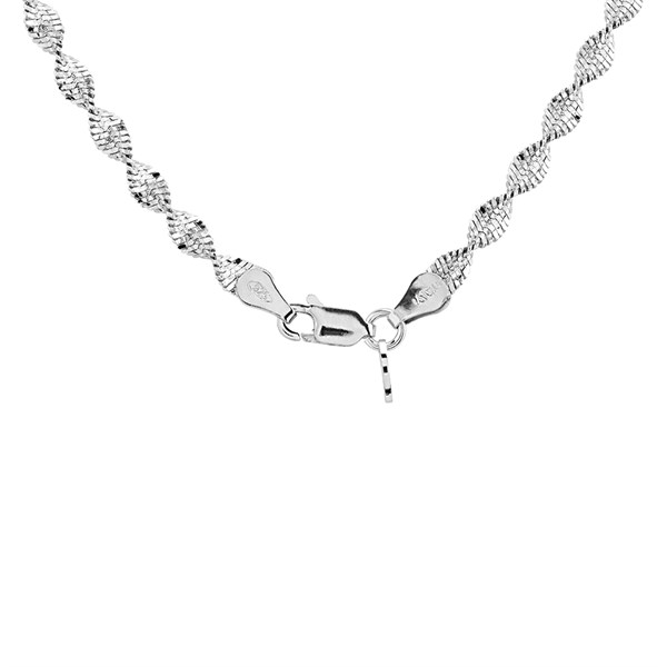 Silver Twisted Sparkle Chain - 18in - F8814 | F.Hinds Jewellers