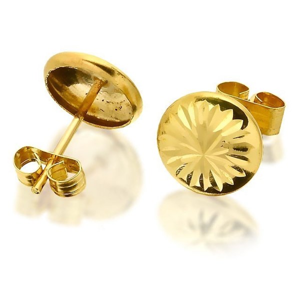 9ct Gold Button Earrings - 8mm - G0853 | F.Hinds Jewellers