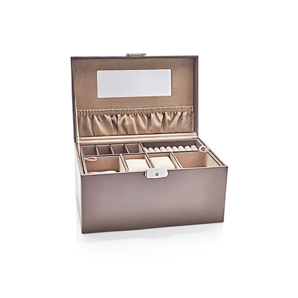 Mele & Co Mink Bonded Leather Large Lockable Jewellery Box - P55108 | F ...
