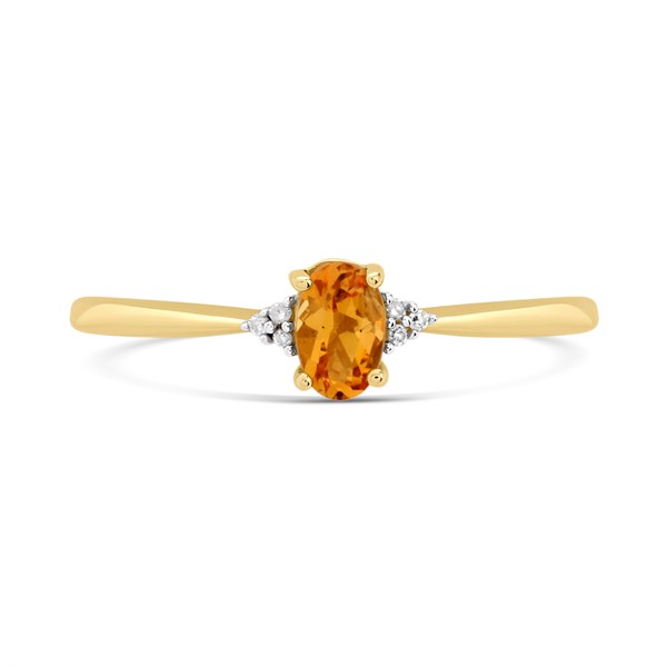 9ct Gold Citrine And Diamond Birthstone Ring - November - R0211 | F ...