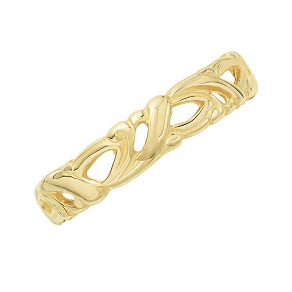 9ct Gold Cut Out Scroll Ring - R2002 | F.Hinds Jewellers