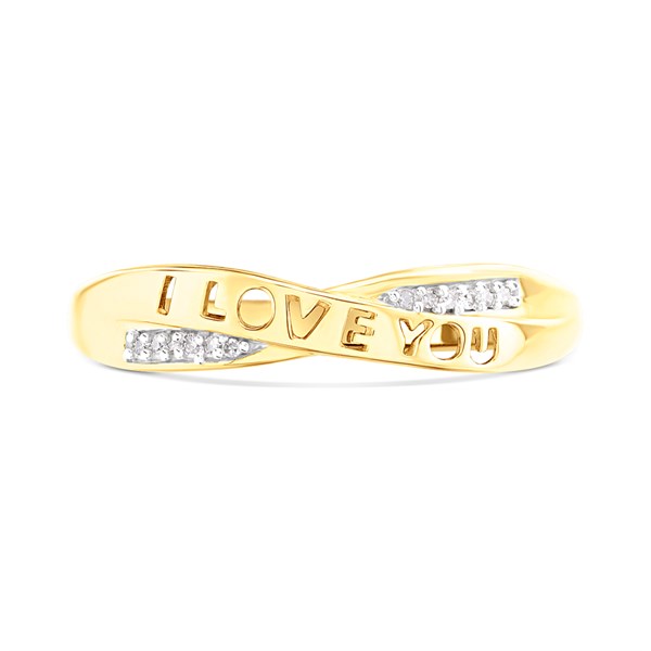 9ct Gold Diamond Set I Love You Ring - R2142 | F.Hinds Jewellers