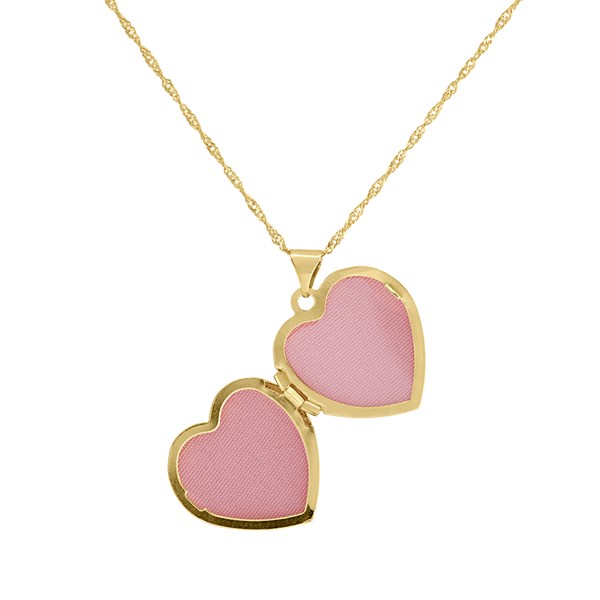 Aureus 9ct Bonded Gold On Sterling Silver Heart Locket And Chain ...