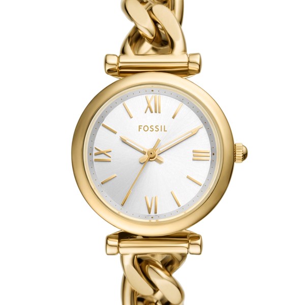 Fossil ES5329 Carlie Gold Plated Curb Bracelet Watch - W10342 | F.Hinds ...