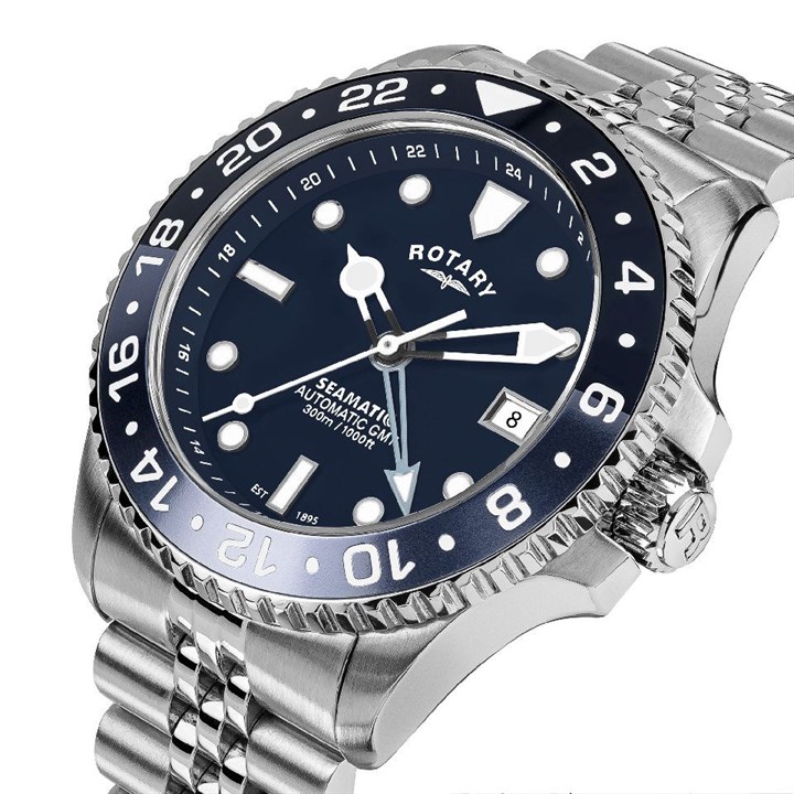 Rotary RGB10005/04 Seamatic 300 GMT Automatic Bracelet Diver's Watch ...