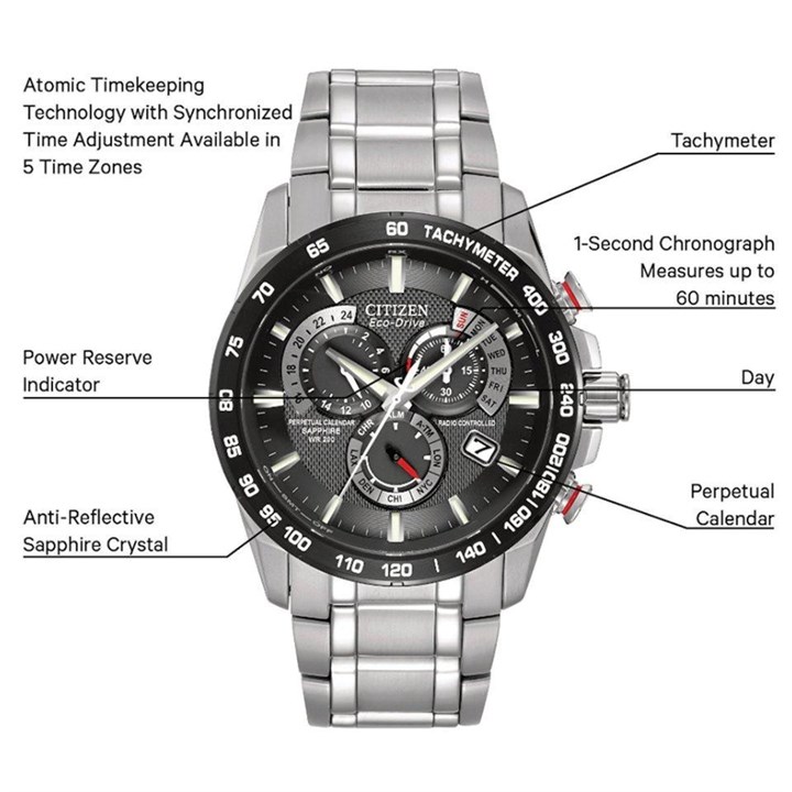Citizen CB5898-59E Perpetual Chronograph A-T Eco-Drive Watch - W3820 ...