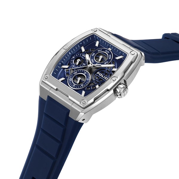 Police Creed Blue Silicone Strap Watch - W44141 | F.Hinds Jewellers