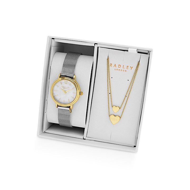 Radley RY4517A-SET Two Tone Mesh Bracelet Watch And Necklace Gift Set ...