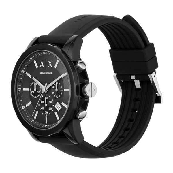 Armani Exchange AX1326 Chronograph Black Silicon Strap Watch - W6540 ...