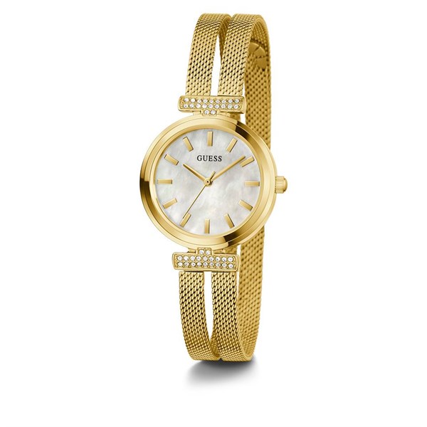 GUESS GW0471L2 Array Gold Plated Mesh Bracelet Watch - W96259 | F.Hinds ...