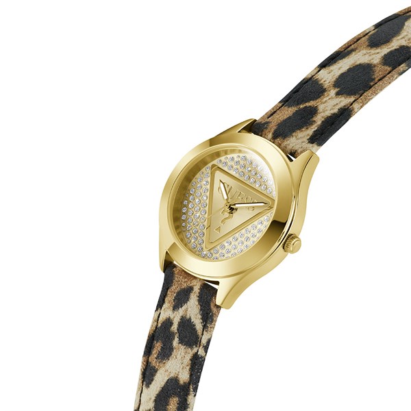 GUESS GW0745L2 Glitz Plaque Leopard Leather Strap Watch - W96343 | F ...