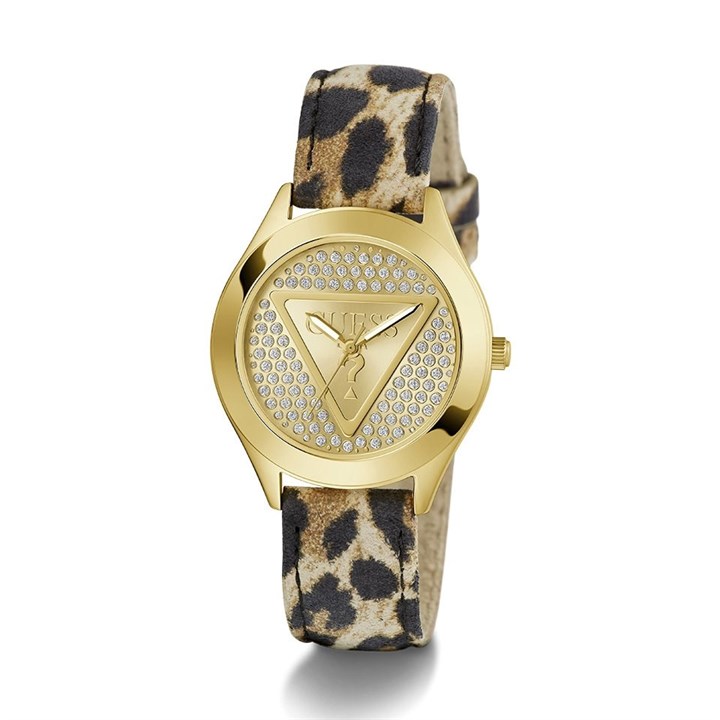 GUESS GW0745L2 Glitz Plaque Leopard Leather Strap Watch - W96343 | F ...