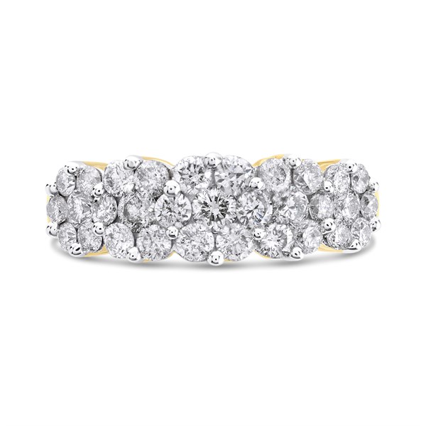 9ct Gold 1 Carat Diamond Cluster Band Ring - Z5133 | F.Hinds Jewellers