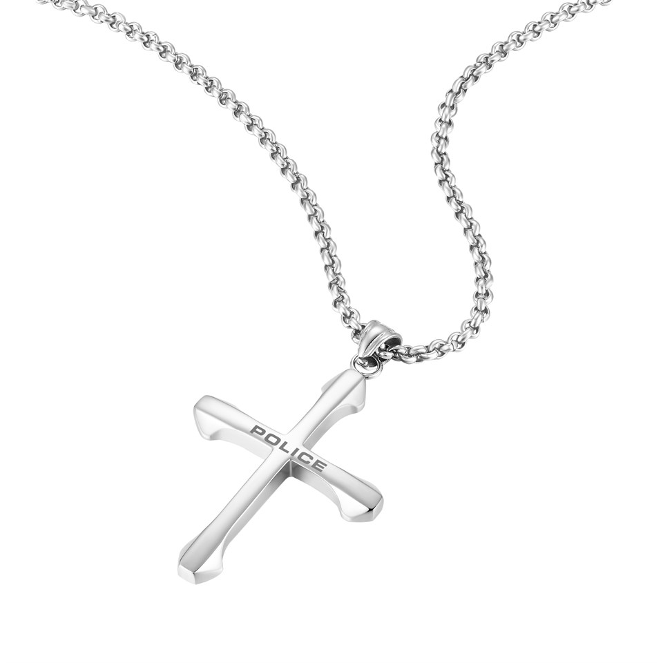 Police PEAGN0010001 EXTREME REBEL Stainless Steel Cross And Chain ...