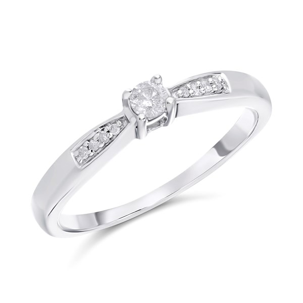 18ct White Gold Diamond Ring - 10pts - D0704 | F.Hinds Jewellers
