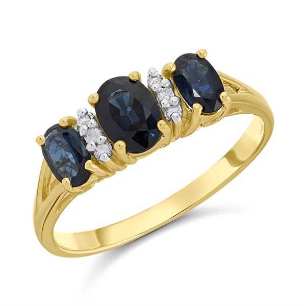 9ct Gold Sapphire And Diamond Ring - D64180 | F.Hinds Jewellers