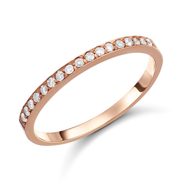 9ct Rose Gold Channel-Set Diamond Half-Eternity Ring - D7888 | F.Hinds ...