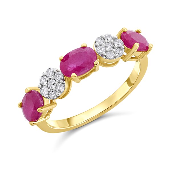 9ct Gold Ruby And Diamond Ring - 20pts - D8241 | F.Hinds Jewellers