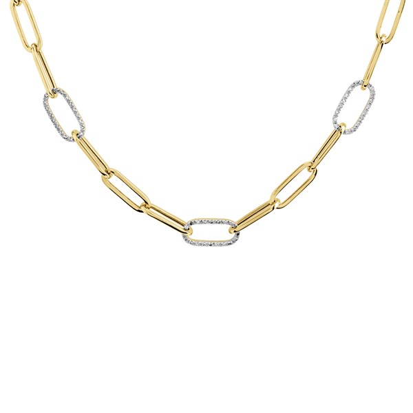 9ct Gold Diamond Paper Chain Necklace - 1/4ct - D97116 | F.Hinds Jewellers