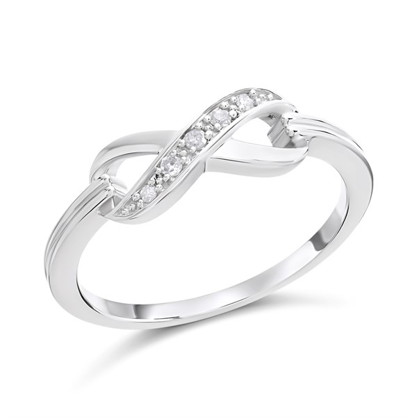 My Diamonds Silver Diamond Infinity Ring - 4pts - D99136 | F.Hinds ...