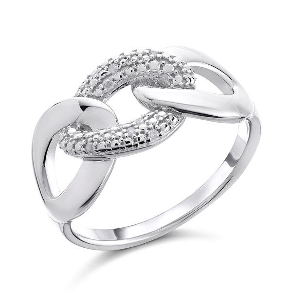 My Diamonds Silver Diamond Loop Ring - D99142 | F.Hinds Jewellers