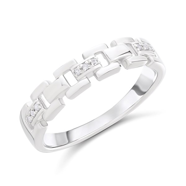 My Diamonds Silver Diamond-Set Open Ring - D99234 | F.Hinds Jewellers