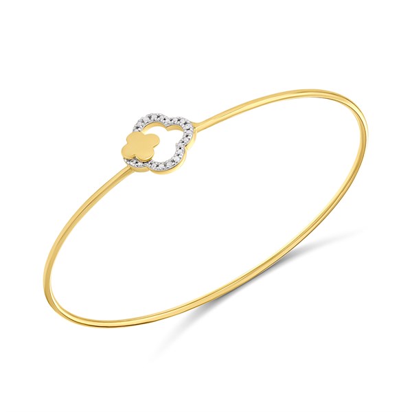 My Diamonds Gold Plated Silver Diamond-Set Cloud Bangle - D99268 | F ...