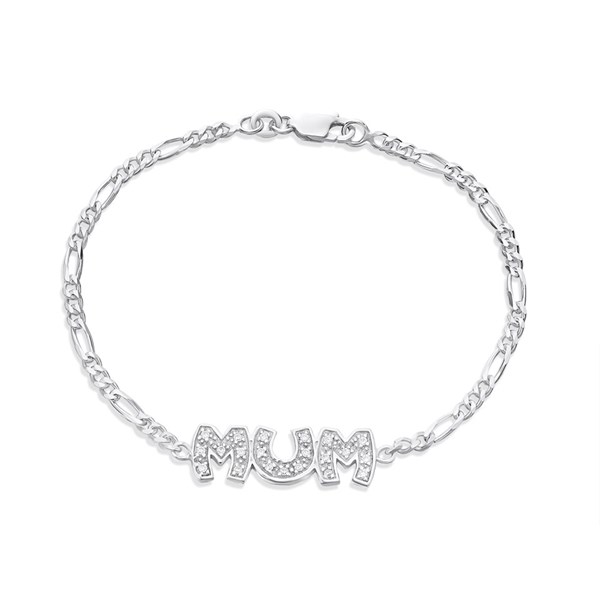 Silver Cubic Zirconia Mum Bracelet - 7.5in - F14126 | F.Hinds Jewellers
