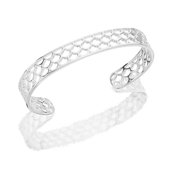 Silver Cut Out Bangle - F27001 | F.Hinds Jewellers