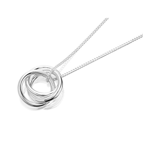 Silver Three Interlinking Circles Necklace - F3519 | F.Hinds Jewellers