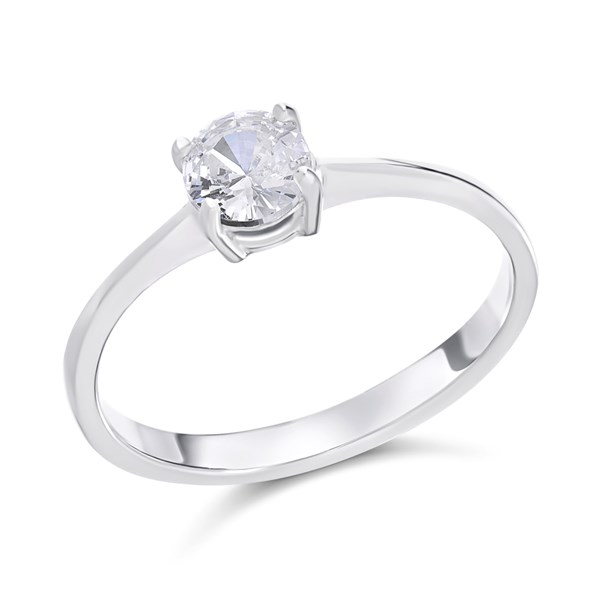 Silver Cubic Zirconia Solitaire Ring - F60007 | F.Hinds Jewellers