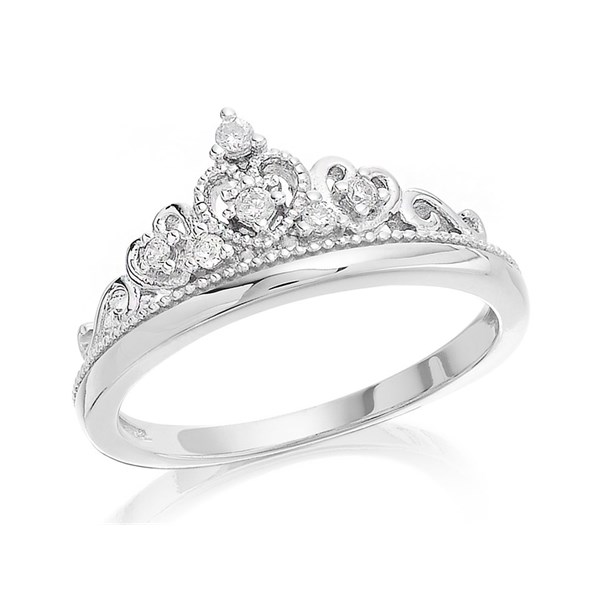 Silver Cubic Zirconia Tiara Ring - F6028 | F.Hinds Jewellers