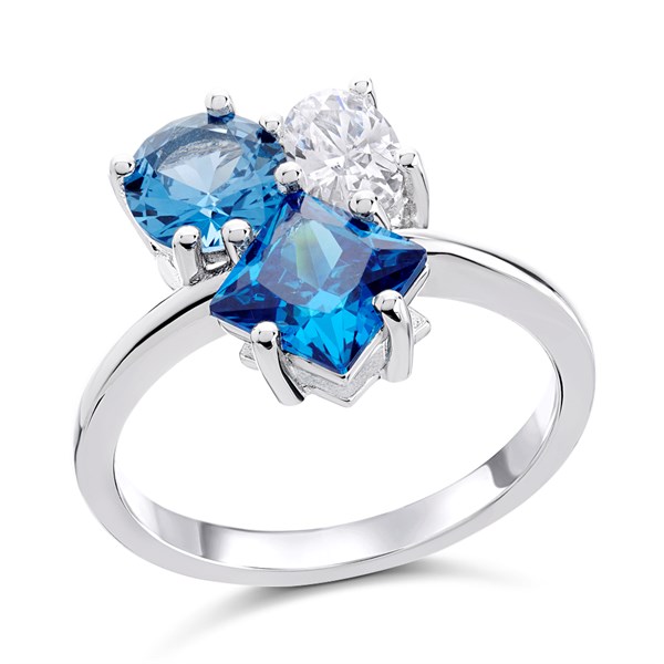 Silver Cubic Zirconia Fancy Ring - F6071-A | F.Hinds Jewellers