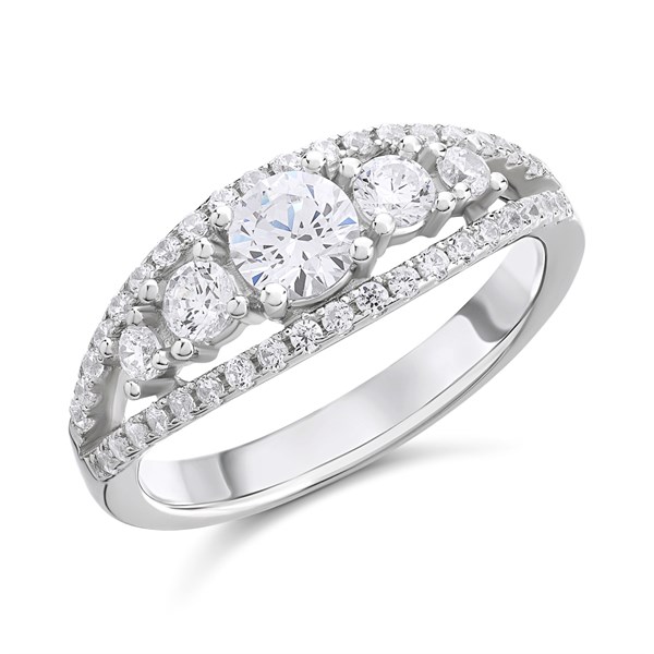 Silver Cubic Zirconia Band Ring - F6089 | F.Hinds Jewellers