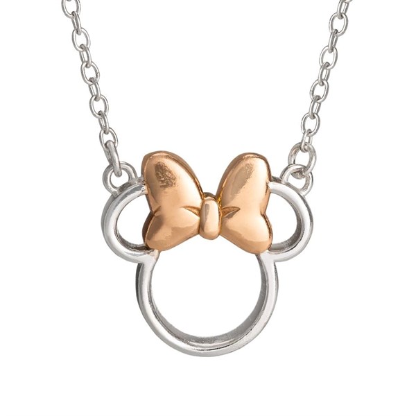 Disney Silver Rose Tone Minnie Mouse Necklace - F6750 | F.Hinds Jewellers