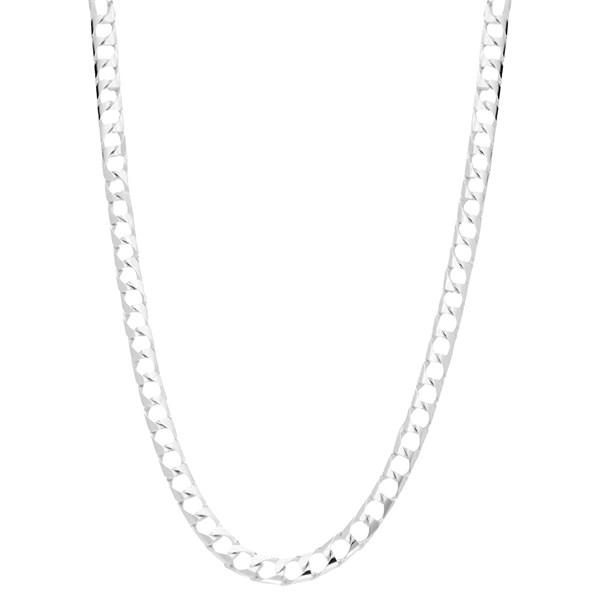 Silver 5mm Wide Flat Curb Chain - 22in - F9314 | F.Hinds Jewellers