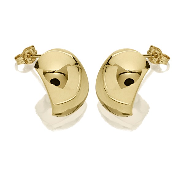 9ct Gold Half Hoop Earrings - 15mm - G0176 | F.Hinds Jewellers