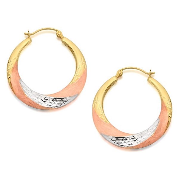 9ct Gold Three Colour Creole Hoop Earrings - 25mm - G4923 | F.Hinds ...